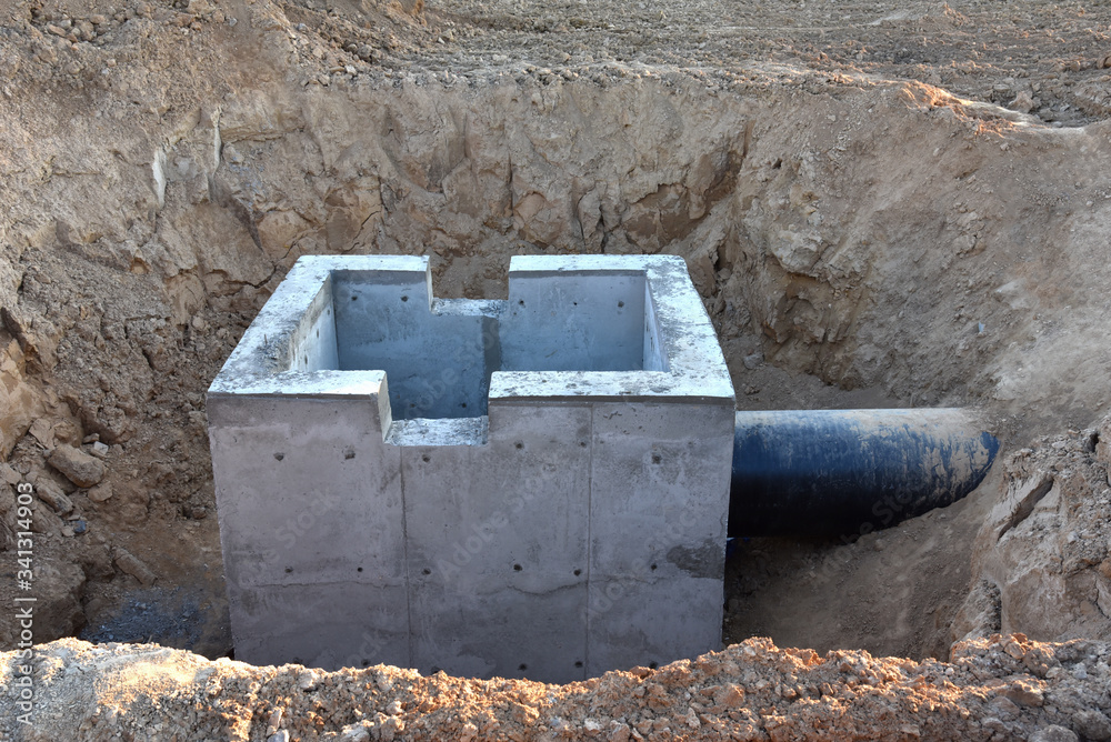 Construction of stormwater pits, sanitary sewer system distribution ...