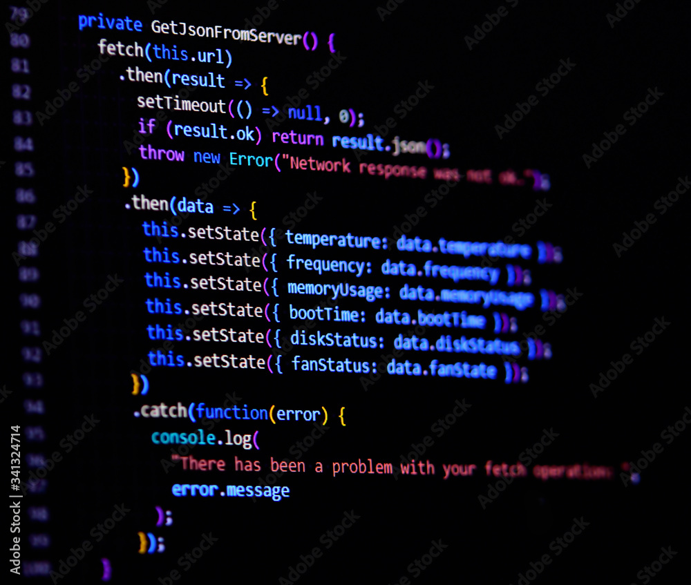 Modern Javascript Typescript Ecma Script Code With React Framework Async With Fetch Software