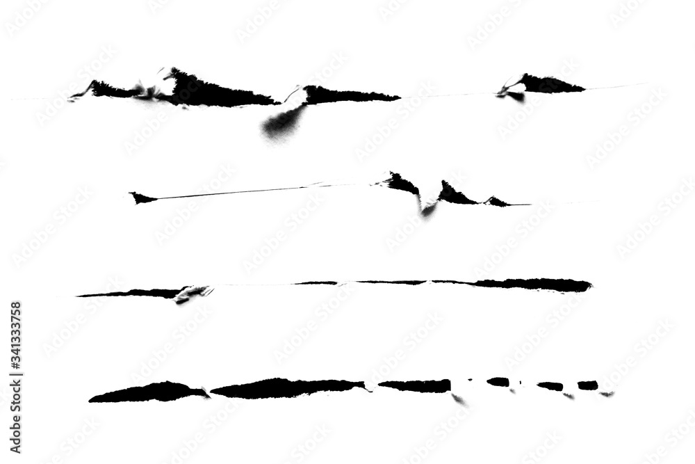 Rough Damaged Grunge Wrinkled Creased Folded Paper Cut. Authentic ...