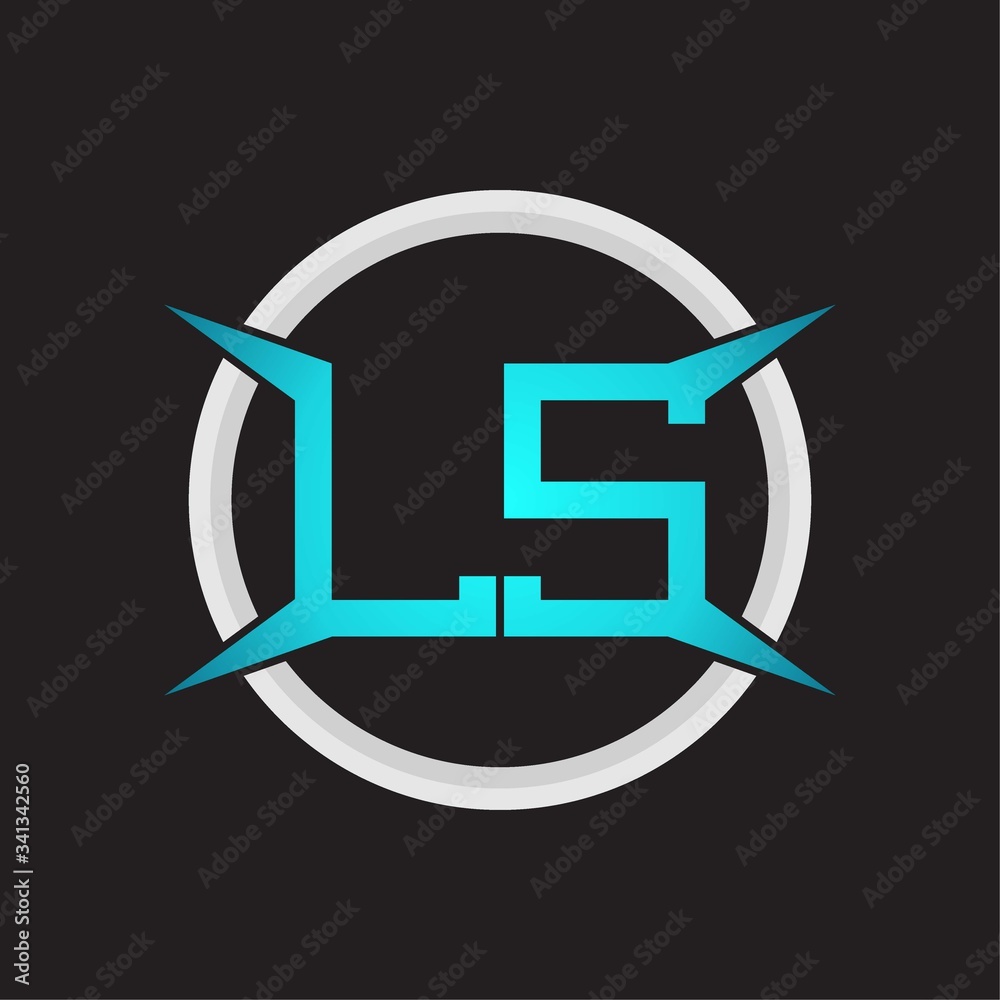 LS Logo monogram with circle and four taper shape design template Stock ...