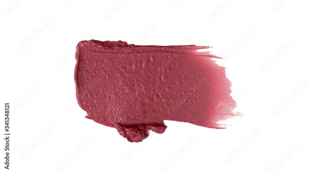 Lipstick swatch, smudge, smear isolated on white background. Bright ...