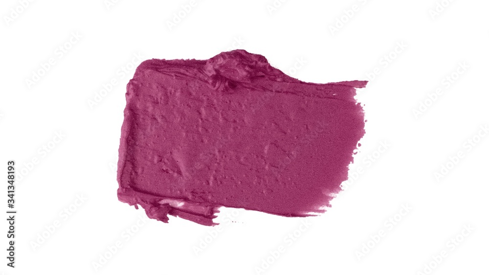 Lipstick swatch, smudge, smear isolated on white background. Bright ...