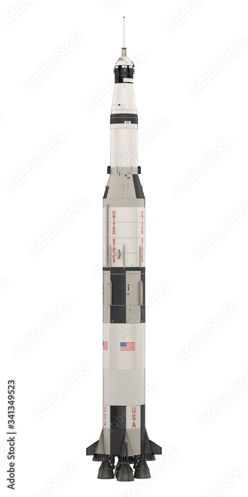 Saturn V Rocket Isolated Stock Illustration | Adobe Stock