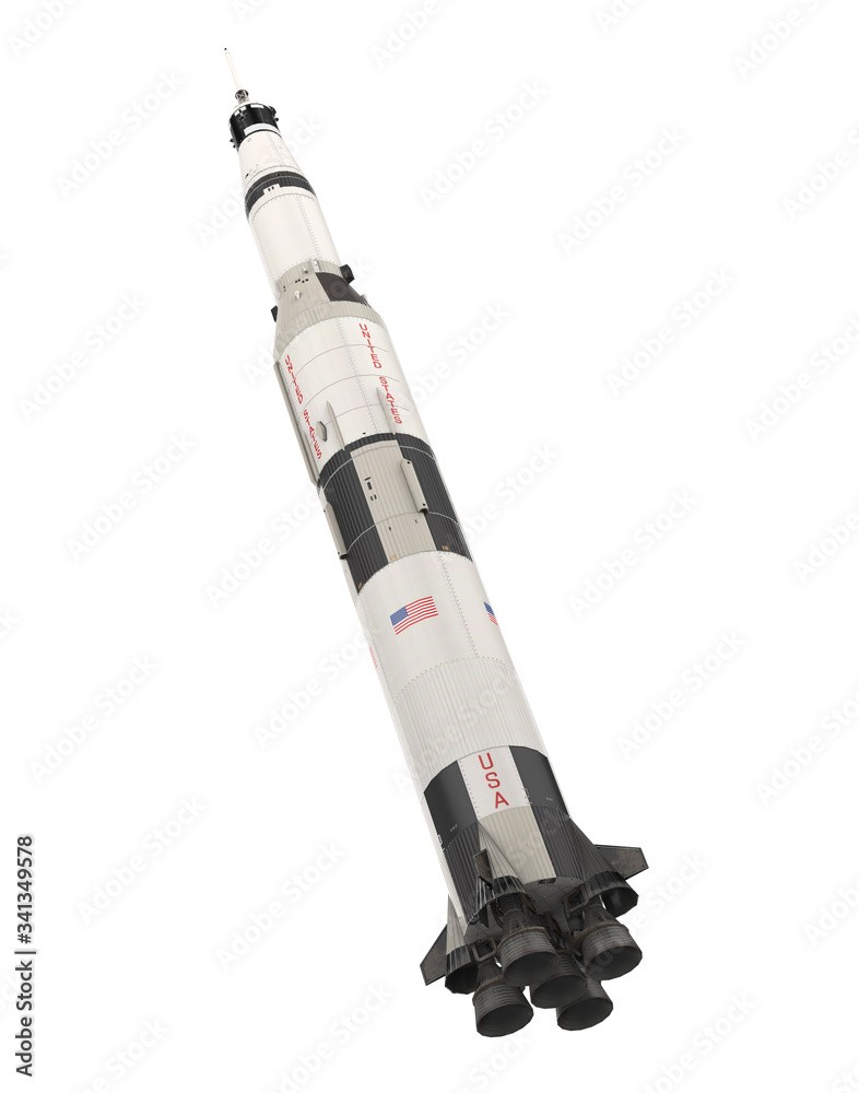 Saturn V Rocket Isolated Stock Illustration | Adobe Stock