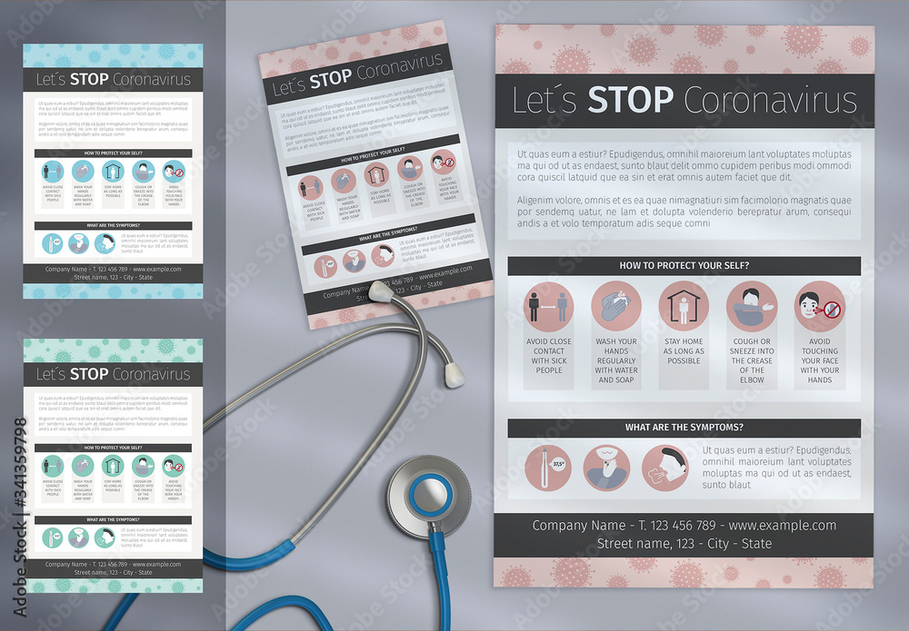 Medical Health Care Coronavirus Information Poster and Flyer Layout ...