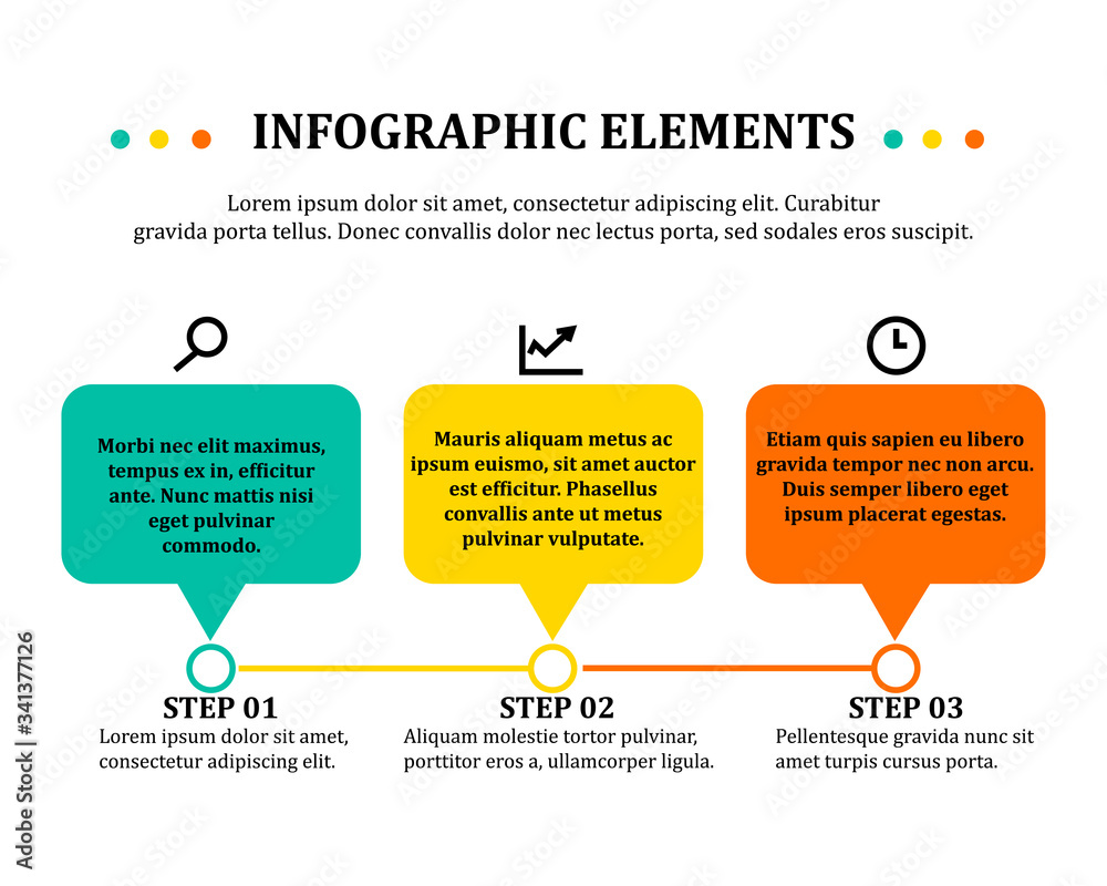 Simple vector numbered list template on white background. Decorated ...