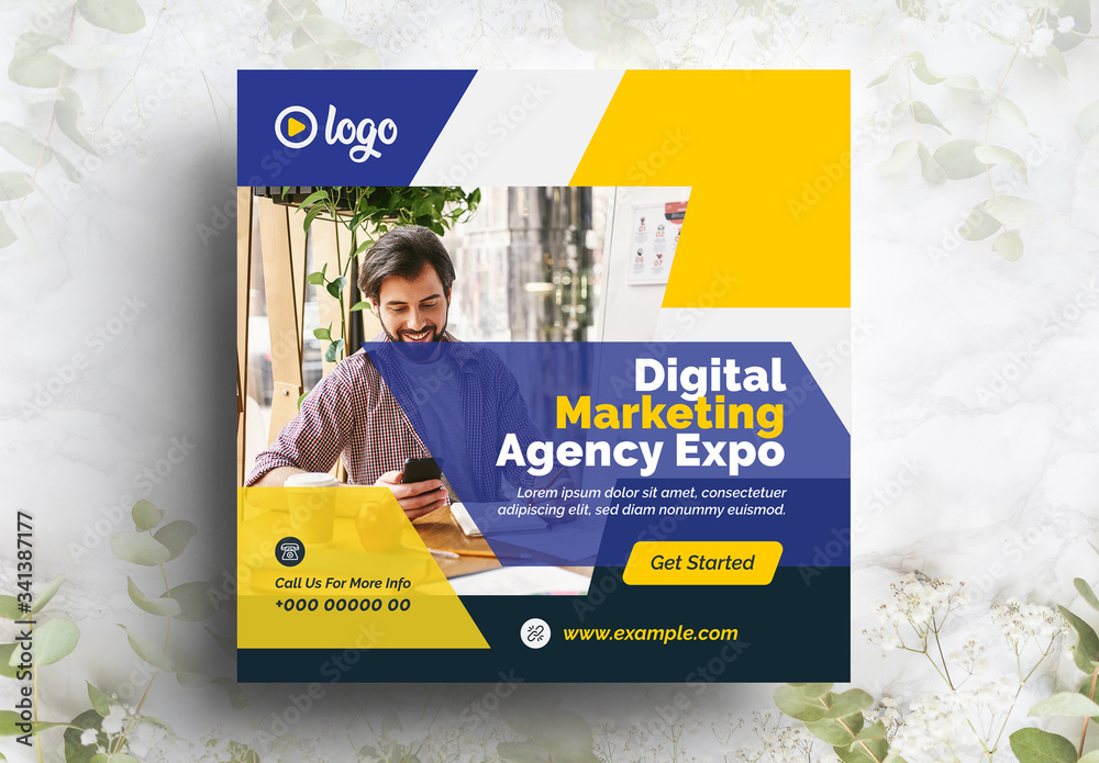 Square Social Media Post Layout Stock Template | Adobe Stock