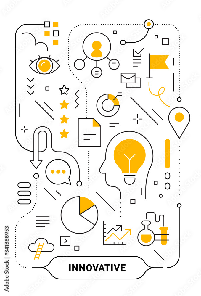 Vector creative business concept vertical illustration of business ...
