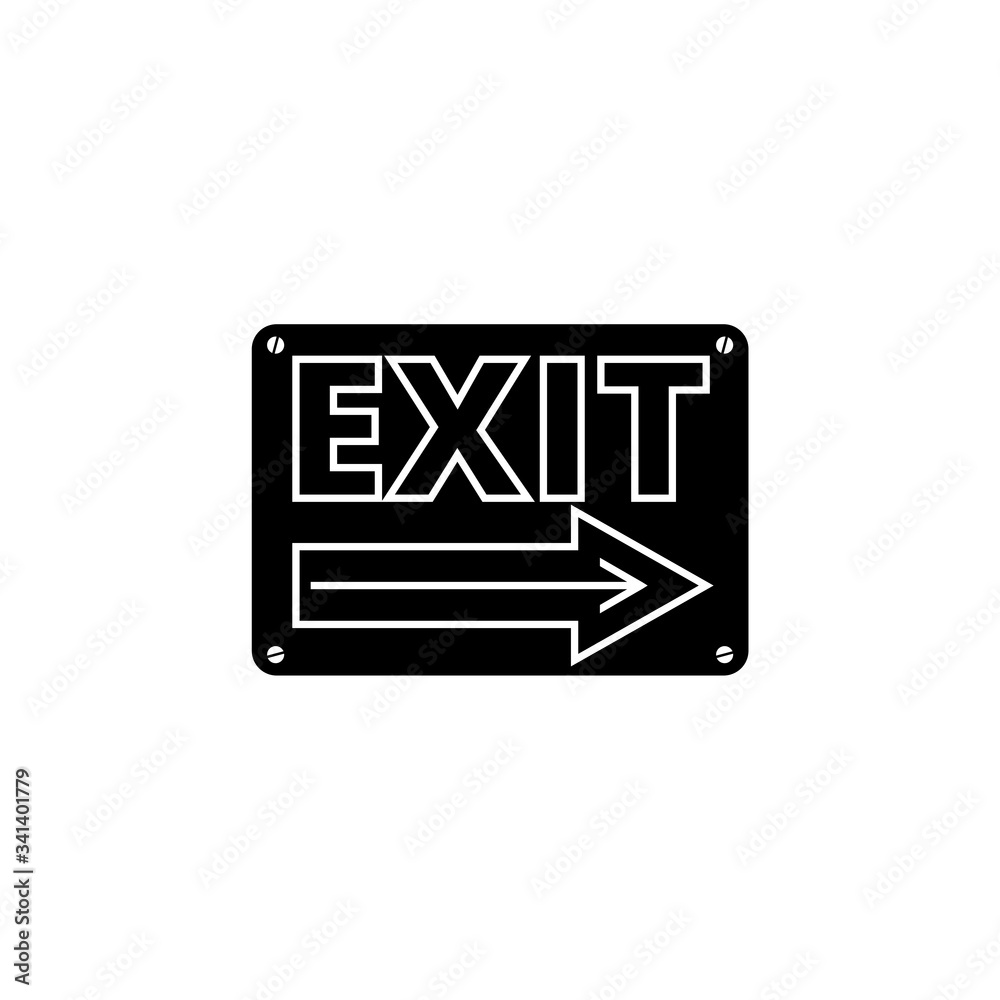 Exit sign right arrow isolated on white background Stock Illustration ...