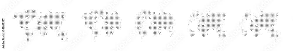 World map of dot. Set of dotted world map on isolated background ...