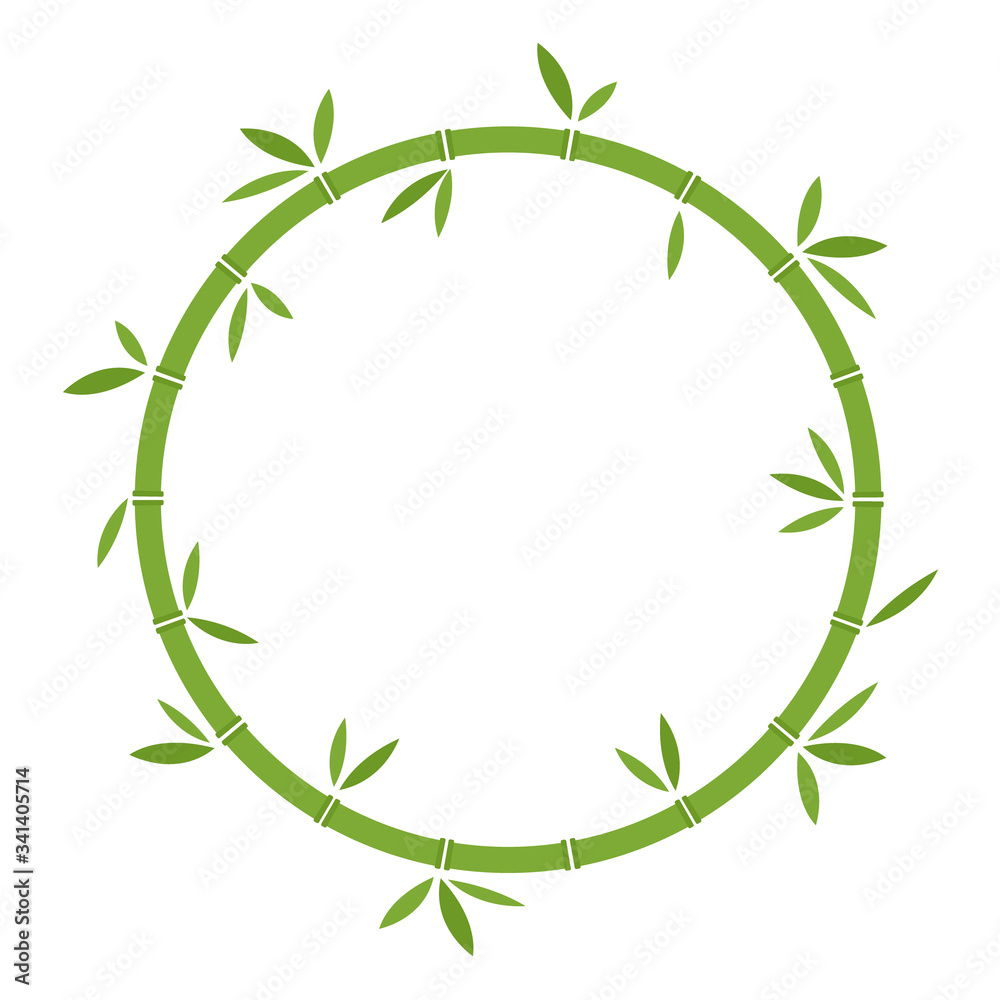 Bamboo green circle vector stock illustration isolated on white ...