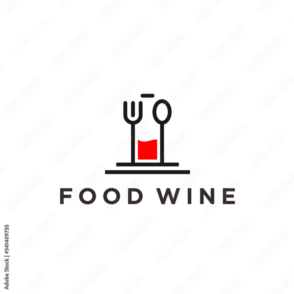 food wine logo vector designs Stock Vector | Adobe Stock