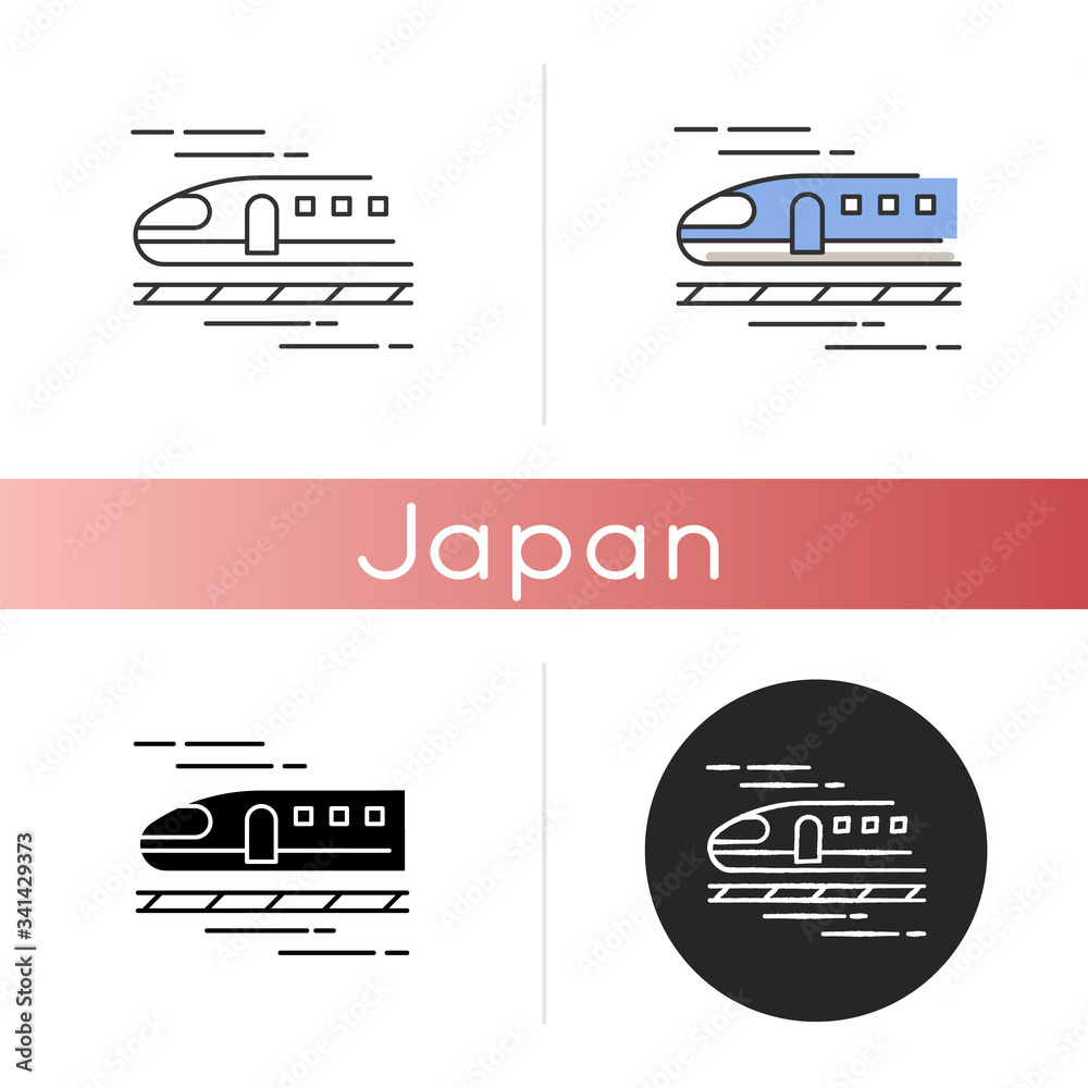 Plakat Train icon. High speed shinkansen. Japanese bullet train. Rapid ...