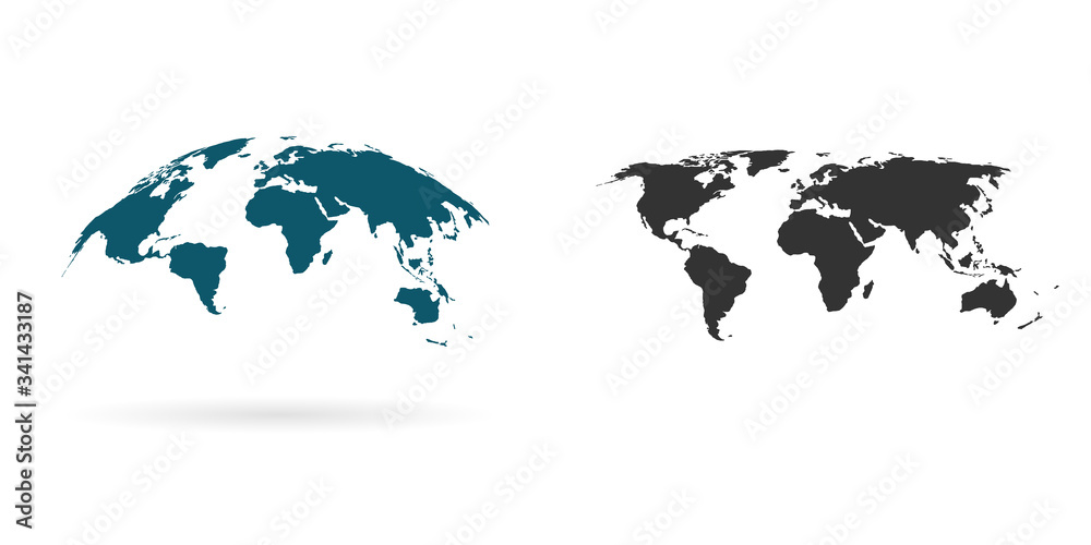 Accurate vector world map, high resolution Stock Vector | Adobe Stock