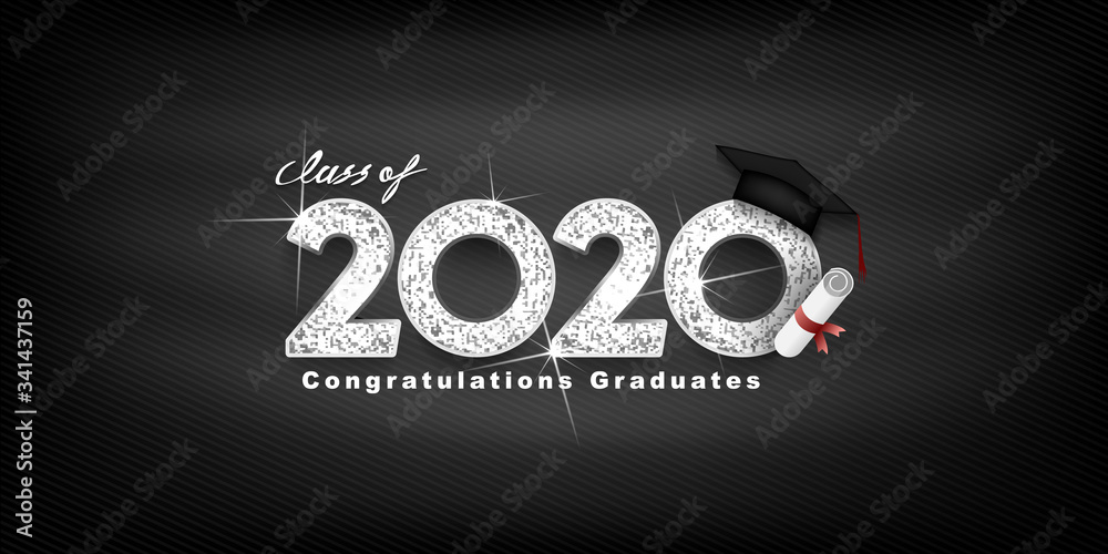 Class of 2020 Vector text for graduation silver design, congratulation ...