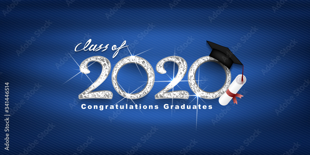 Class of 2020 Vector text for graduation silver design, congratulation ...