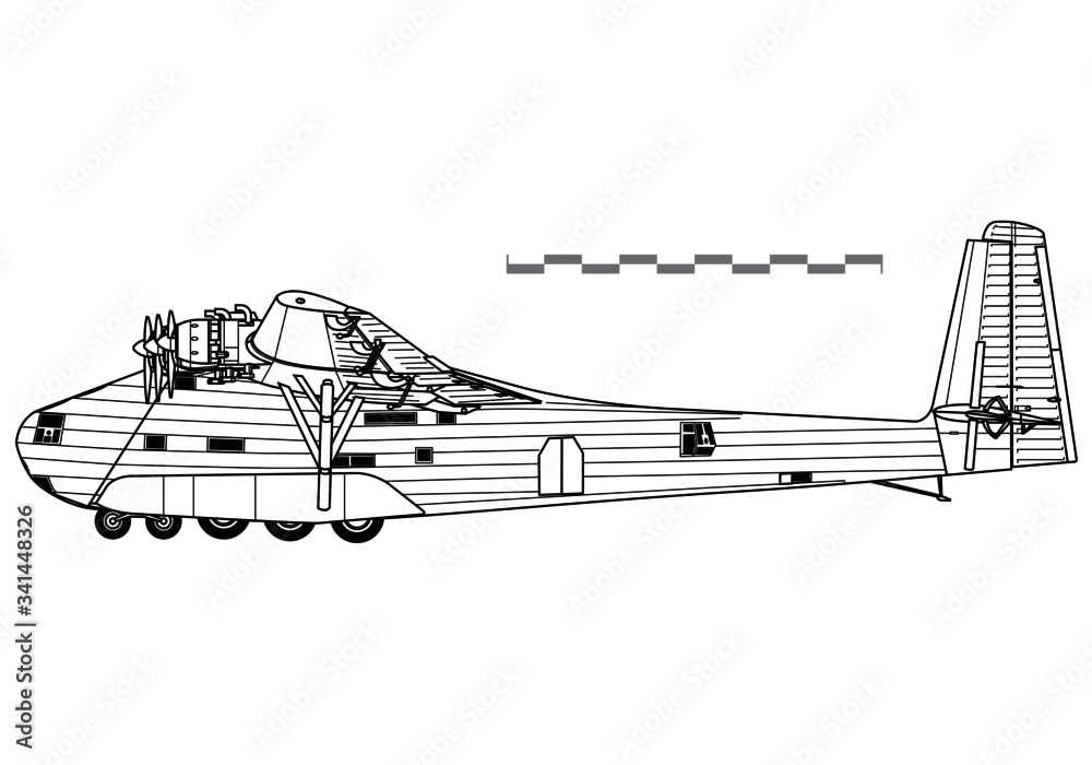 Vecteur Stock Messerschmitt Me 323 Gigant. World War 2 transport ...