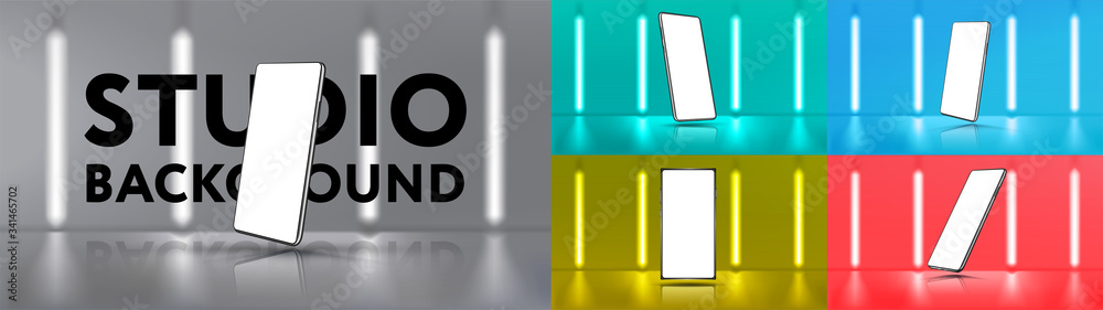 A collection of mobile telephones and smartphones on the background of ...
