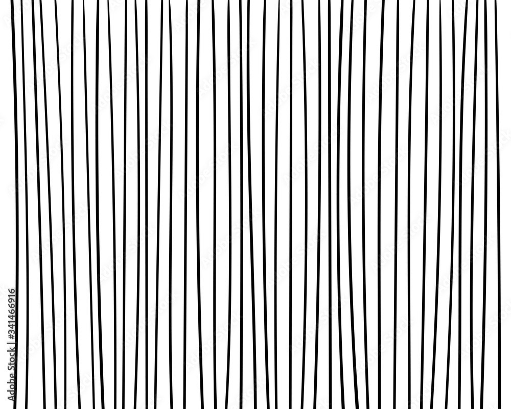 Hand drawn vertical parallel thin black lines on white background ...