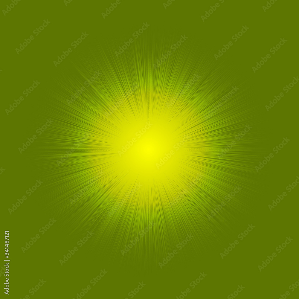 Illustration of a shining star or flare, many rays from one point.Red ...