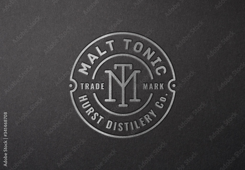 Silver Foil Embossed Paper Effect Mockup Stock Template | Adobe Stock