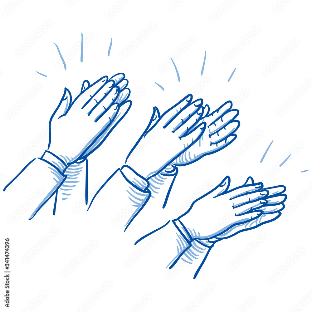 Set of different clapping hands, concept for agreement and success ...