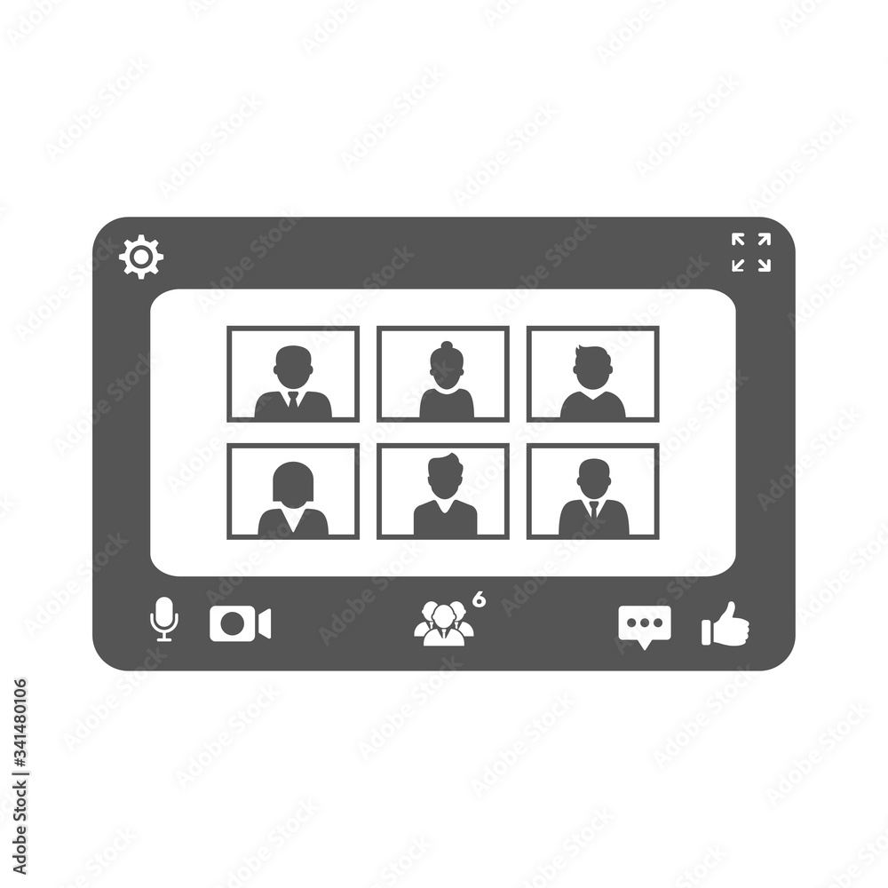 Zoom meeting icon. Video conference icon. Vector illustration in flat ...