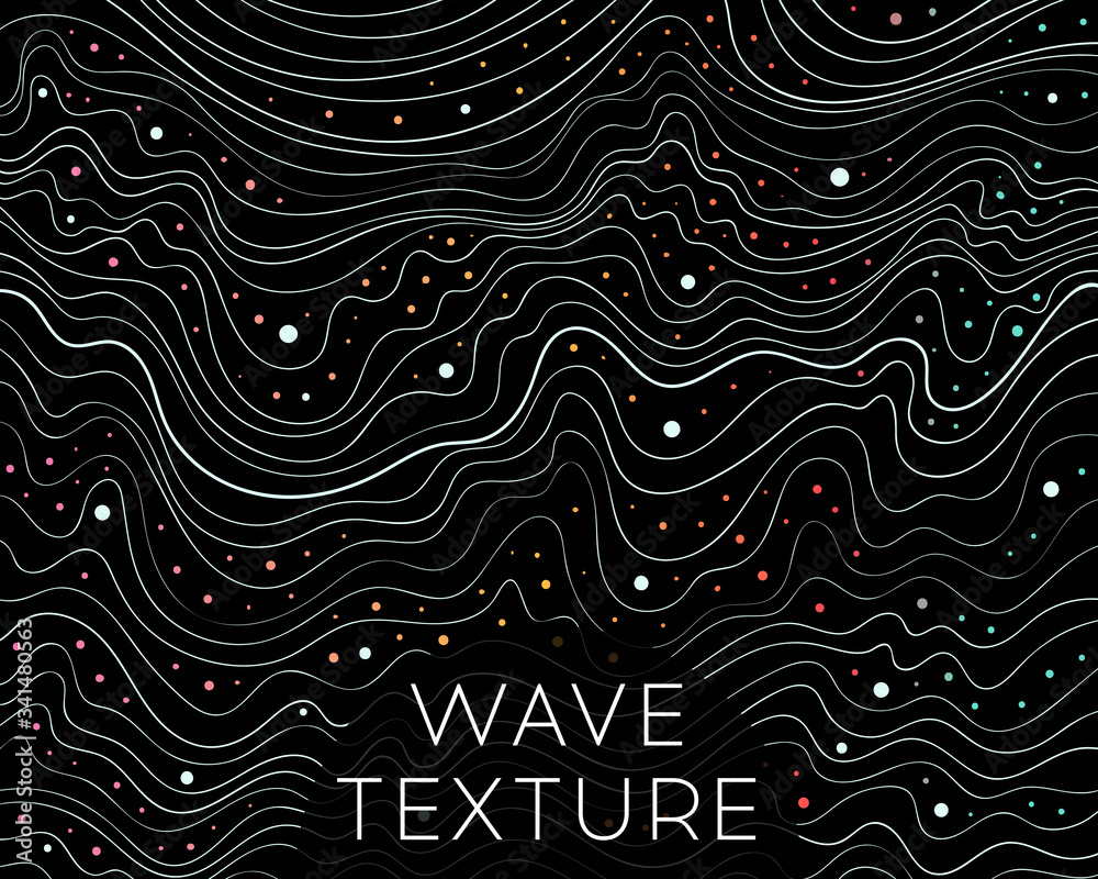 Wave lines pattern. Thin wavy lines and decorative confetti dot spots ...