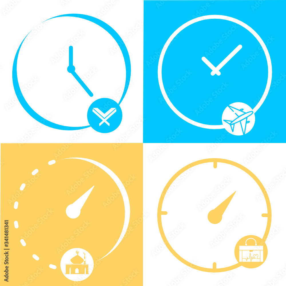 Set of time, clock. Concept of UI design elements. Digital countdown ...