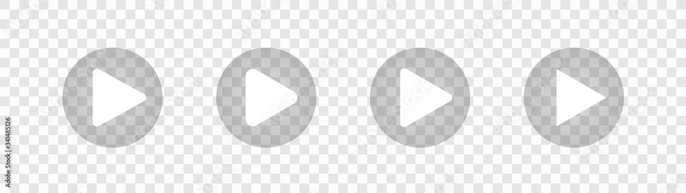 Play video sign. Play sign vector isolated on transparent background ...