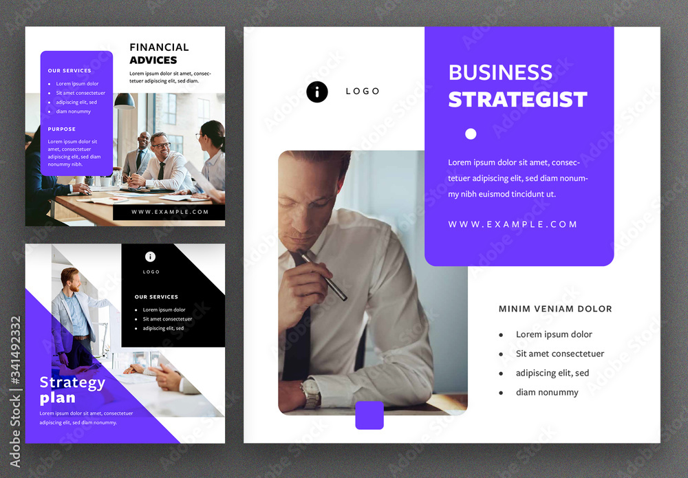 Business Social Media Post Layout Set Stock Template | Adobe Stock