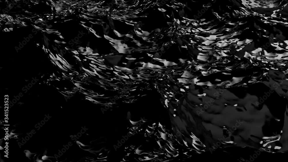 Water waves ultra realistic water flow animation. Slow motion. Dark ...