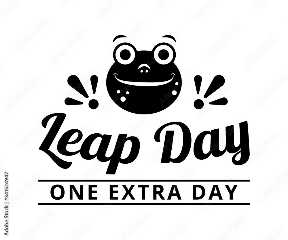 Leap day, one extra day - text word Hand drawn Lettering card. Modern ...