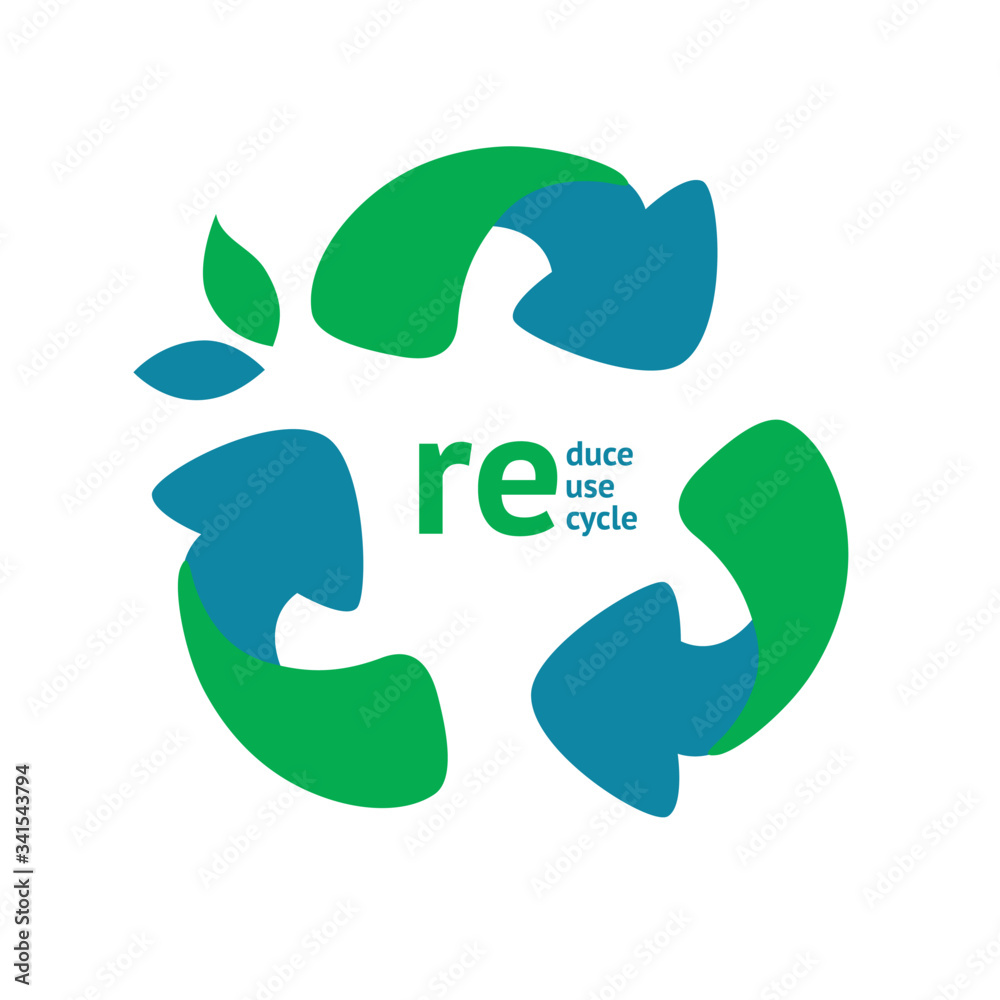 Zero waste icon. Symbol of recycling and reducing pollution. Vector ...