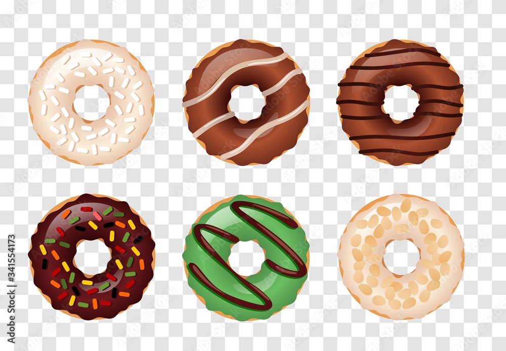 Donut vector set isolated on a transparent background.vector ...