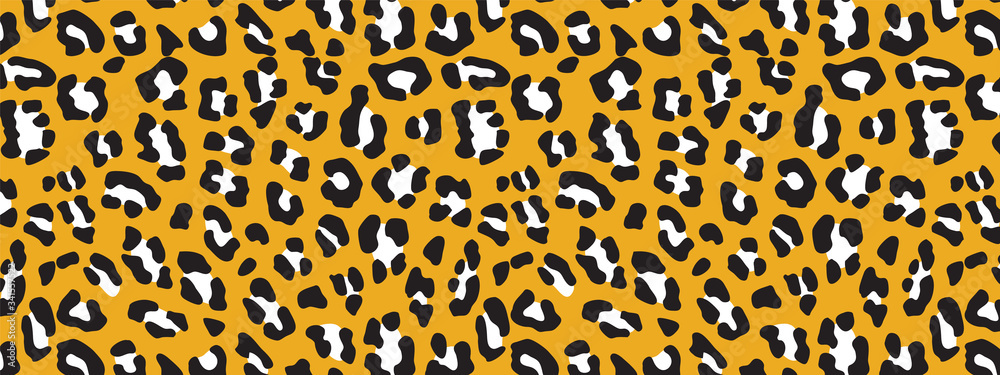 Leopard pattern design vector. Stylised Leopard and tropical leaf ...