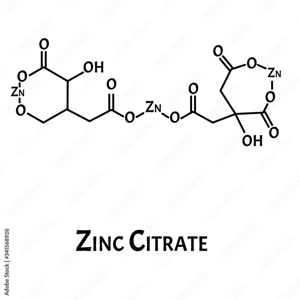 Zinc citrate is a molecular chemical formula. Zinc infographics. Vector ...
