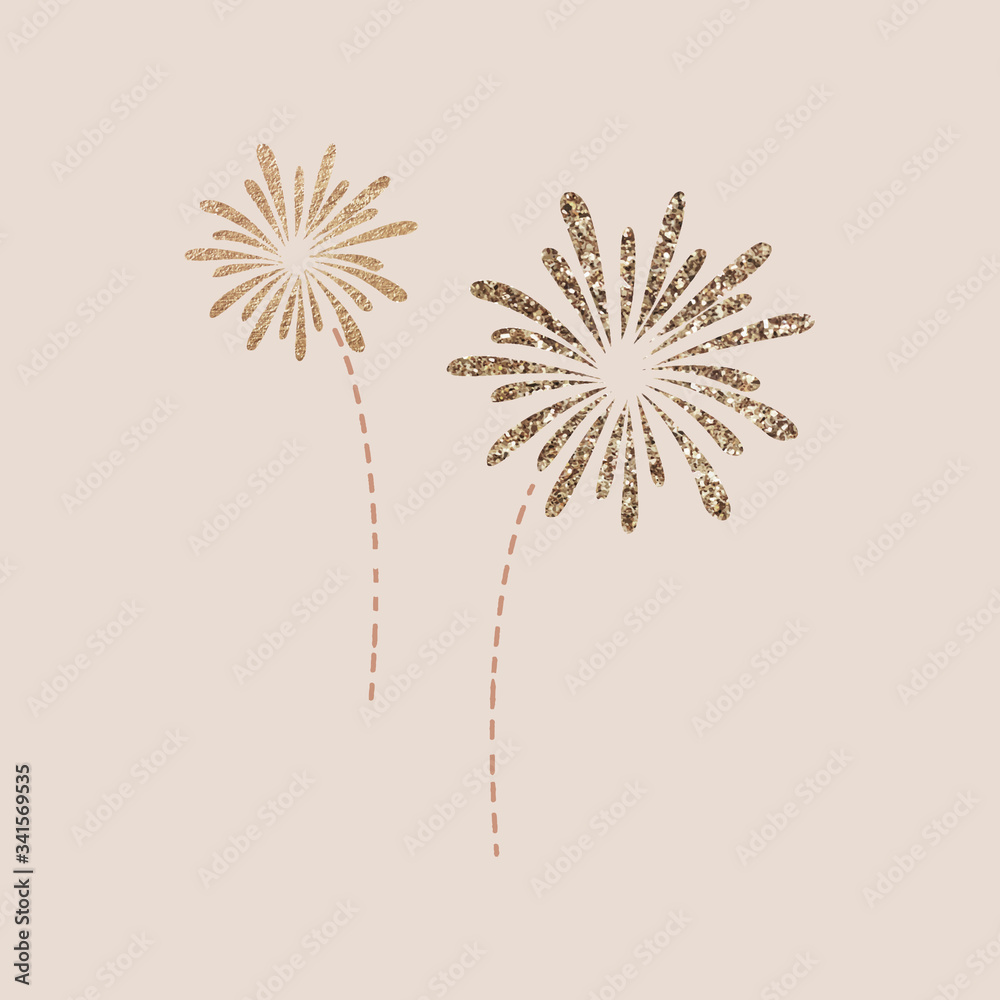 Golden fireworks design element Stock Photo | Adobe Stock