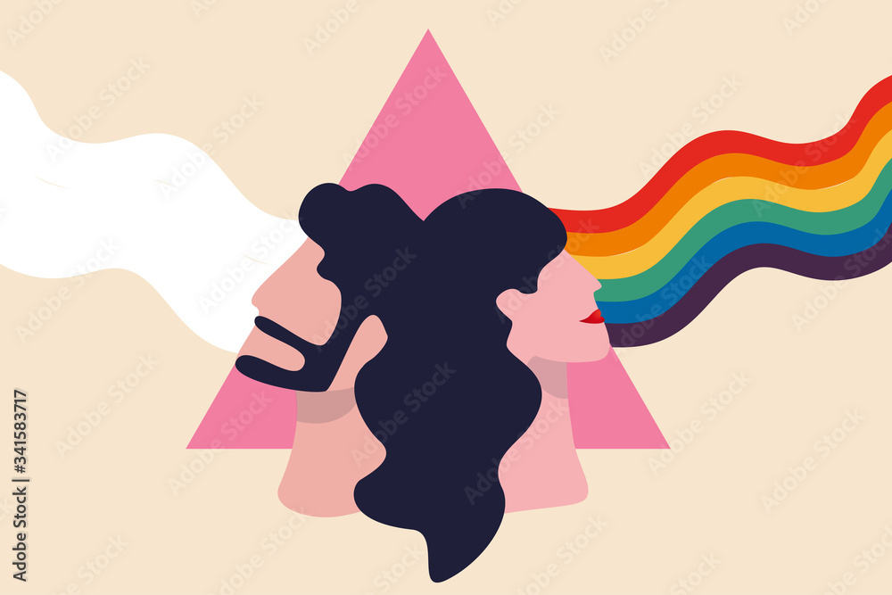 LGBT pride rainbow, equality and self affirmation of lesbian, gay ...