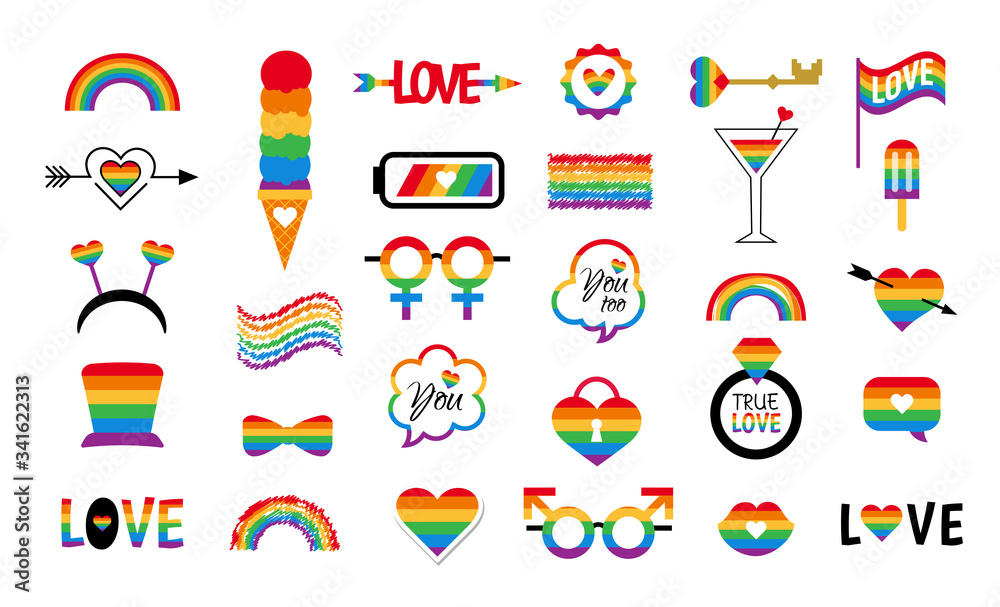 LGBT icon vector set pride flag rainbow Stock Vector | Adobe Stock