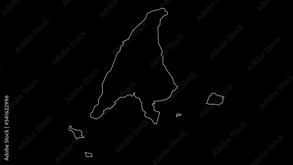 Labuan Malaysia map outline animation vídeo do Stock | Adobe Stock