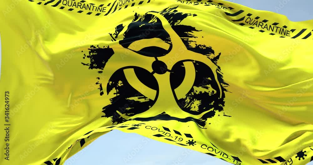 Biohazard symbol. Virus, infection, virus Flag Waving loop 4K Stock ...