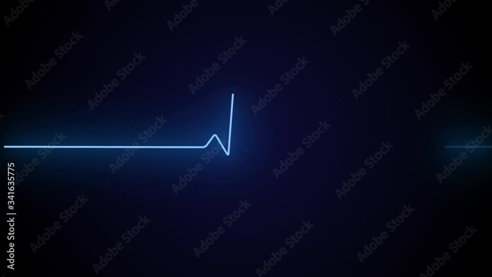 Neon heartbeat on black isolated background. 4k seamless loop animation ...