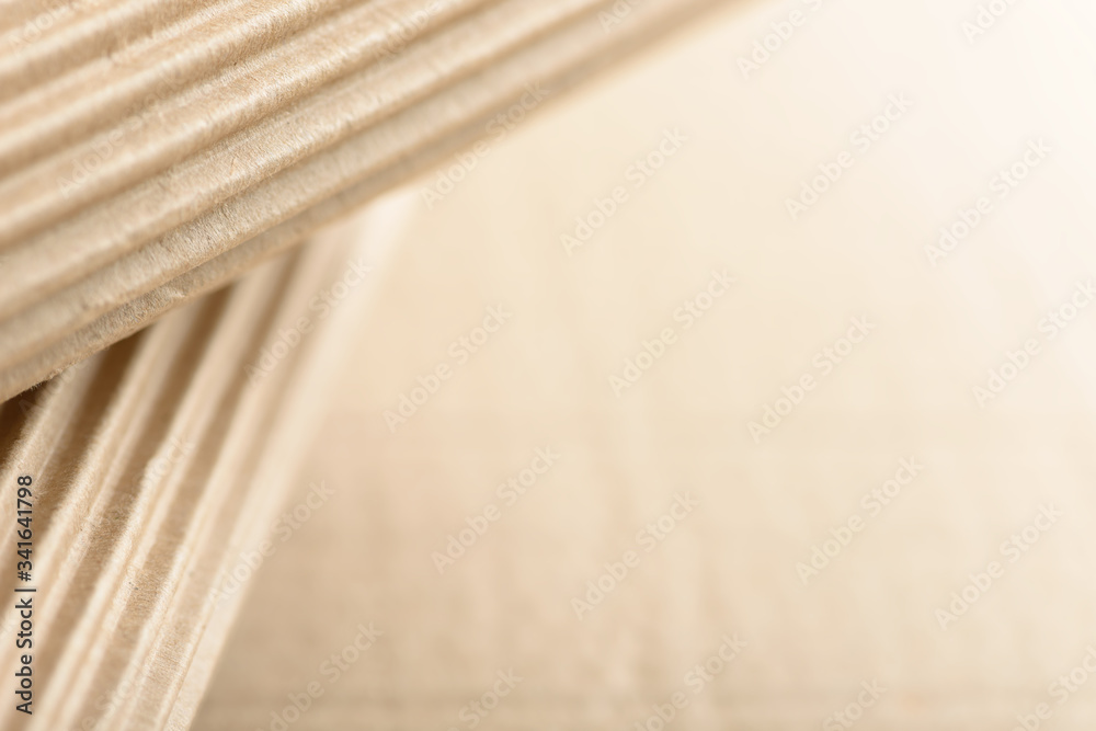 Carton or cardboard packing material. Texture of corrugated paper ...