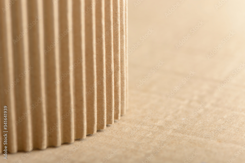 Carton or cardboard packing material. Texture of corrugated paper ...