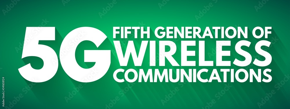 5G - fifth generation of wireless communications text, technology ...