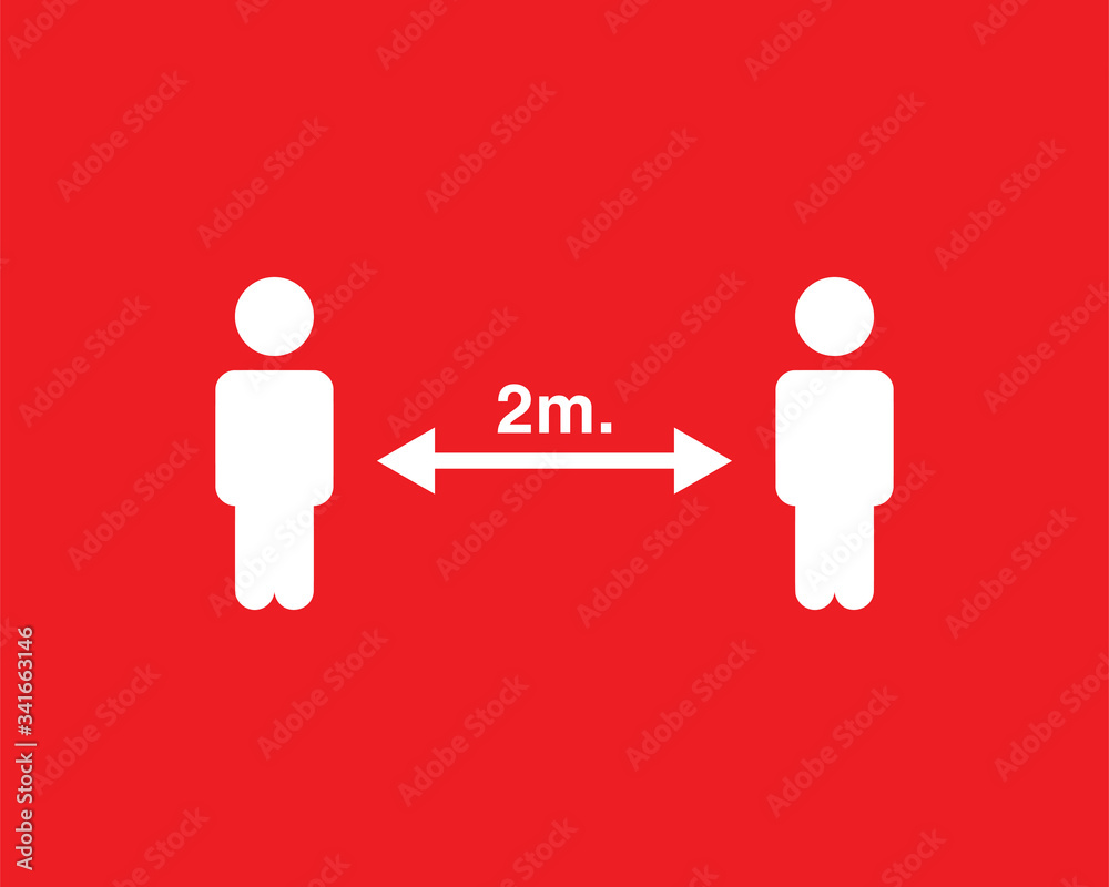 Social distance icon concept vector illustration. Awareness design of ...