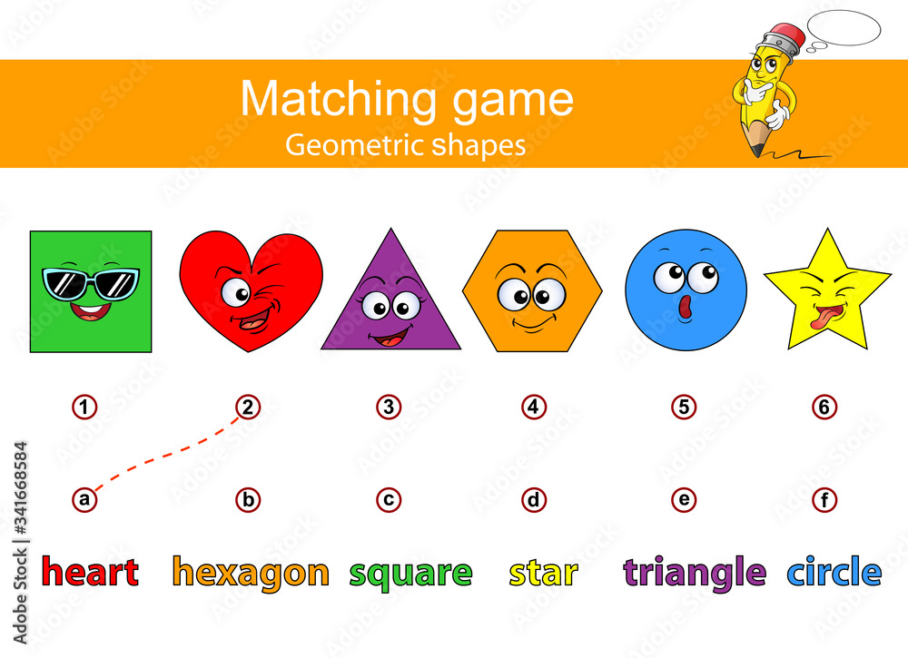 Connect geometric figures and their titles. Learn geometric shapes ...