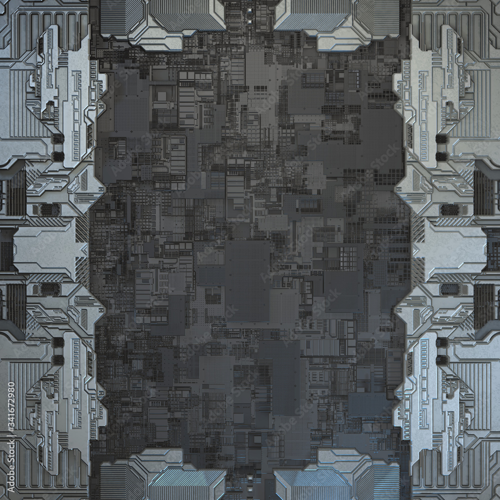 SciFi Panels. Futuristic texture. Spaceship hull geometric pattern. 3d ...