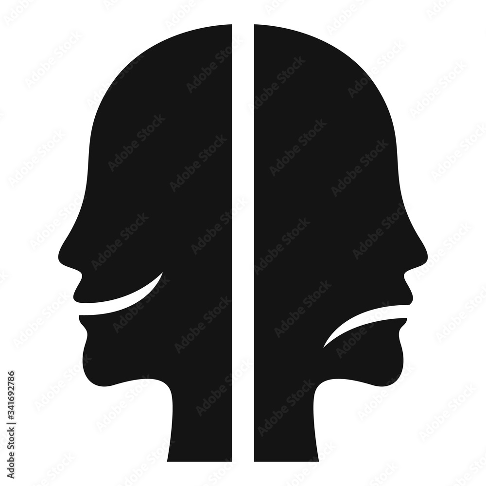 Bipolar disorder disease icon. Simple illustration of bipolar disorder ...